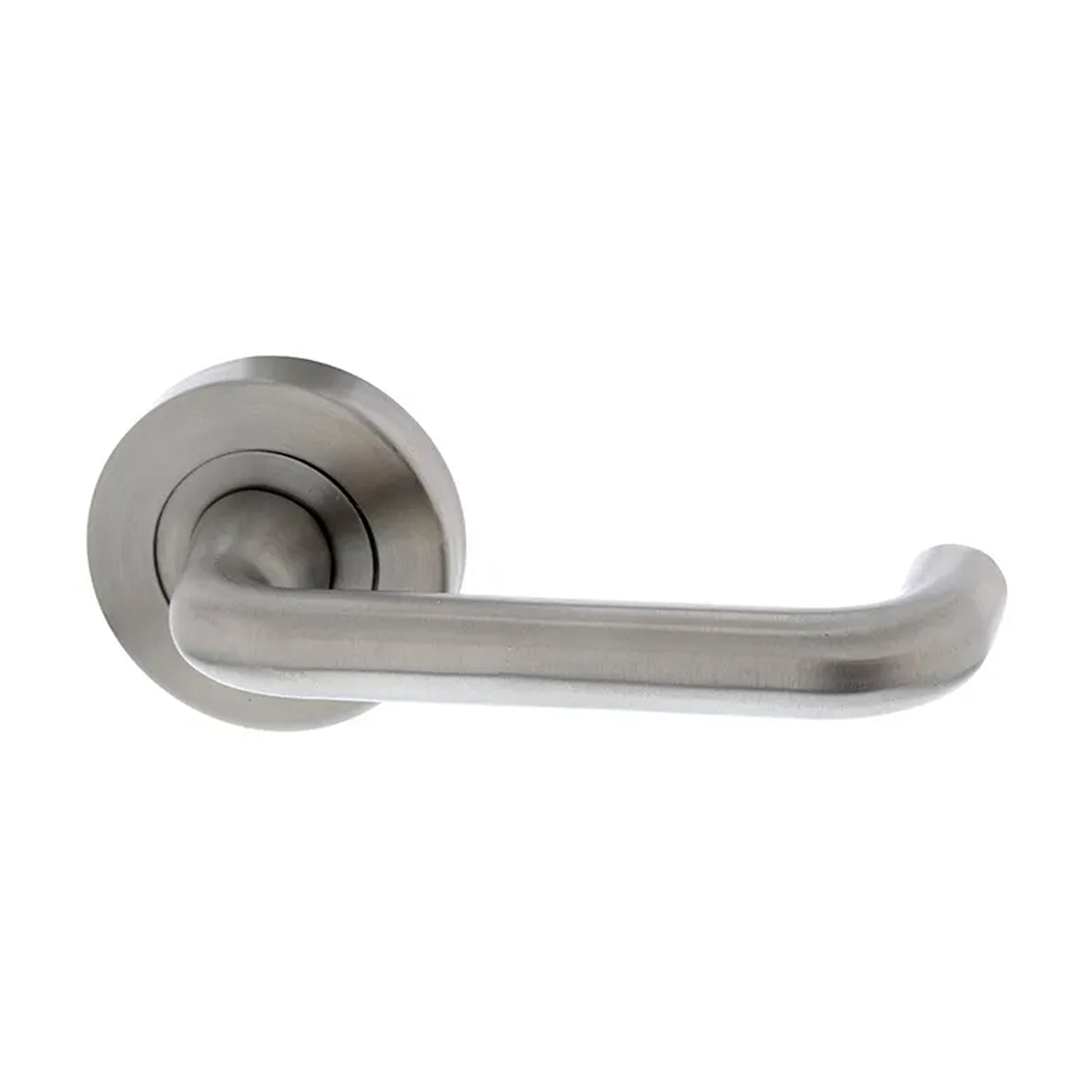 Legge Alpha Lever Handle on Round Rose 54mm Satin Stainless Steel S7000 ...