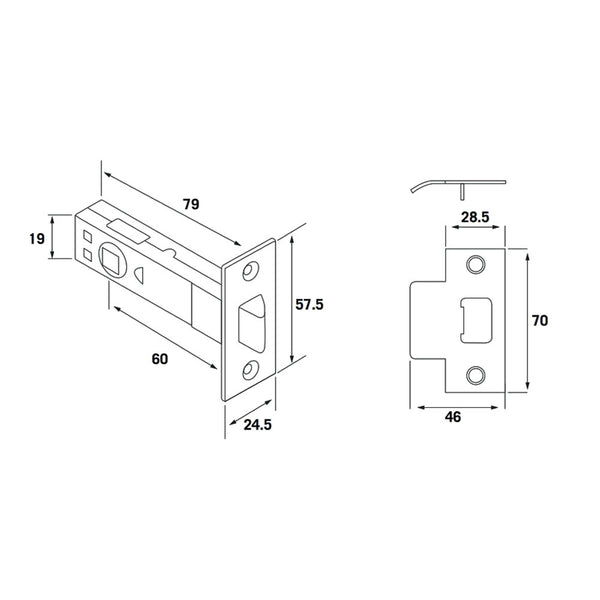 Ambulant Disabled Door Privacy w/ Indicator Bolt Latch & Lever Set Matt ...