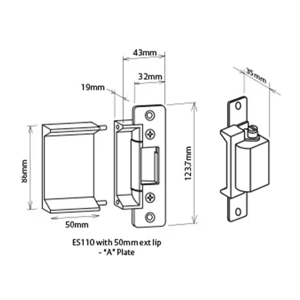 Lockwood Padde Electric Strike 12/24V Fail Safe Secure Weather Resist ...