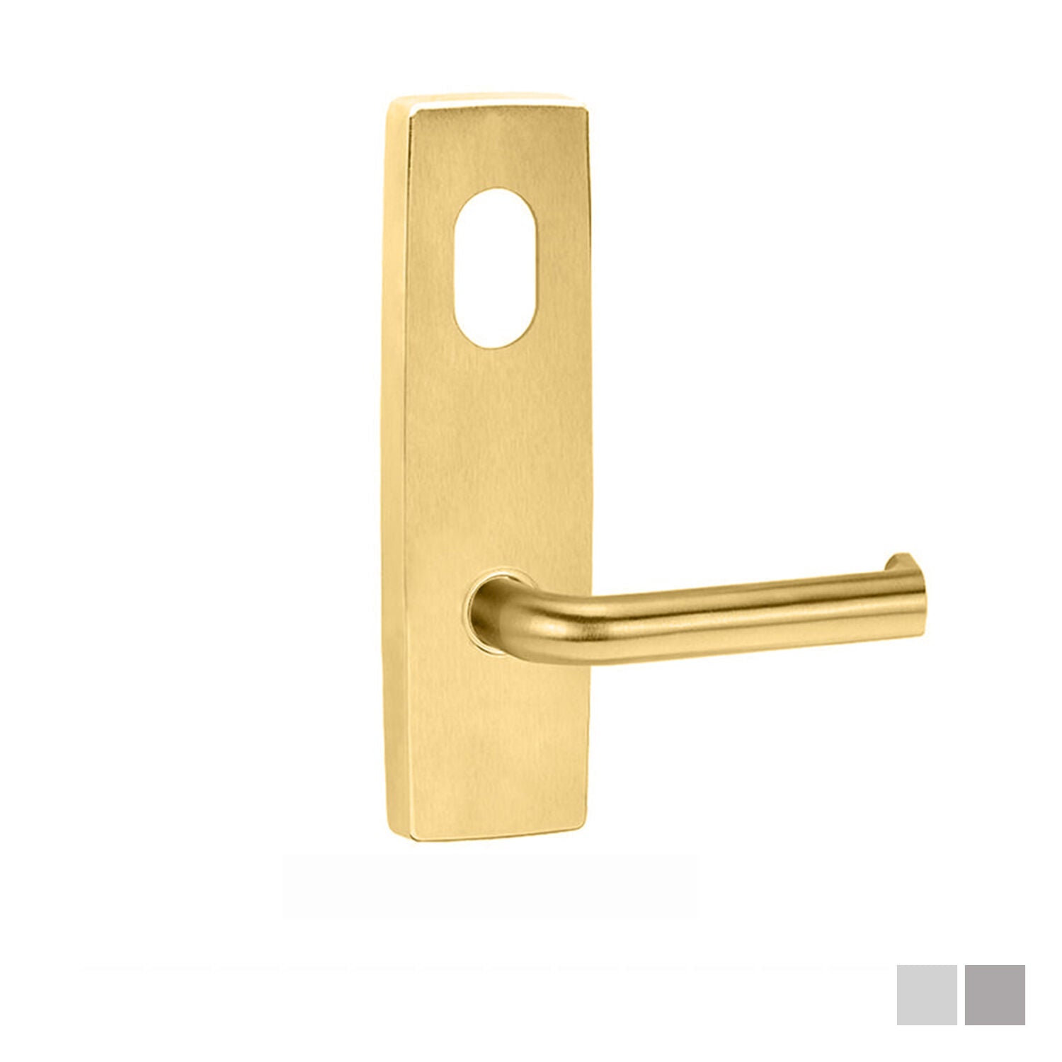 Lockwood Door Handle Square End Plate With Cylinder Hole & 102 Lever PB ...