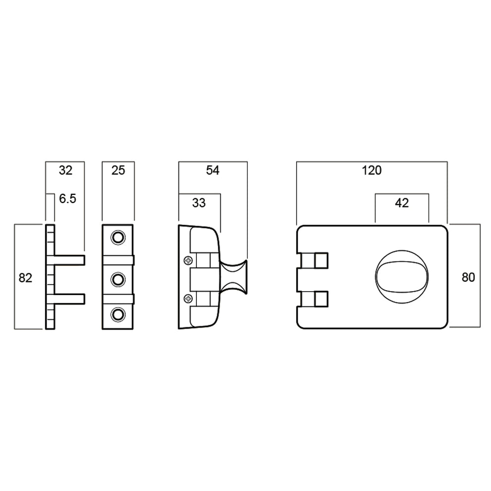 Lockwood Door Lock Single Cylinder Deadlock Satin Chrome Pearl 303NSP ...