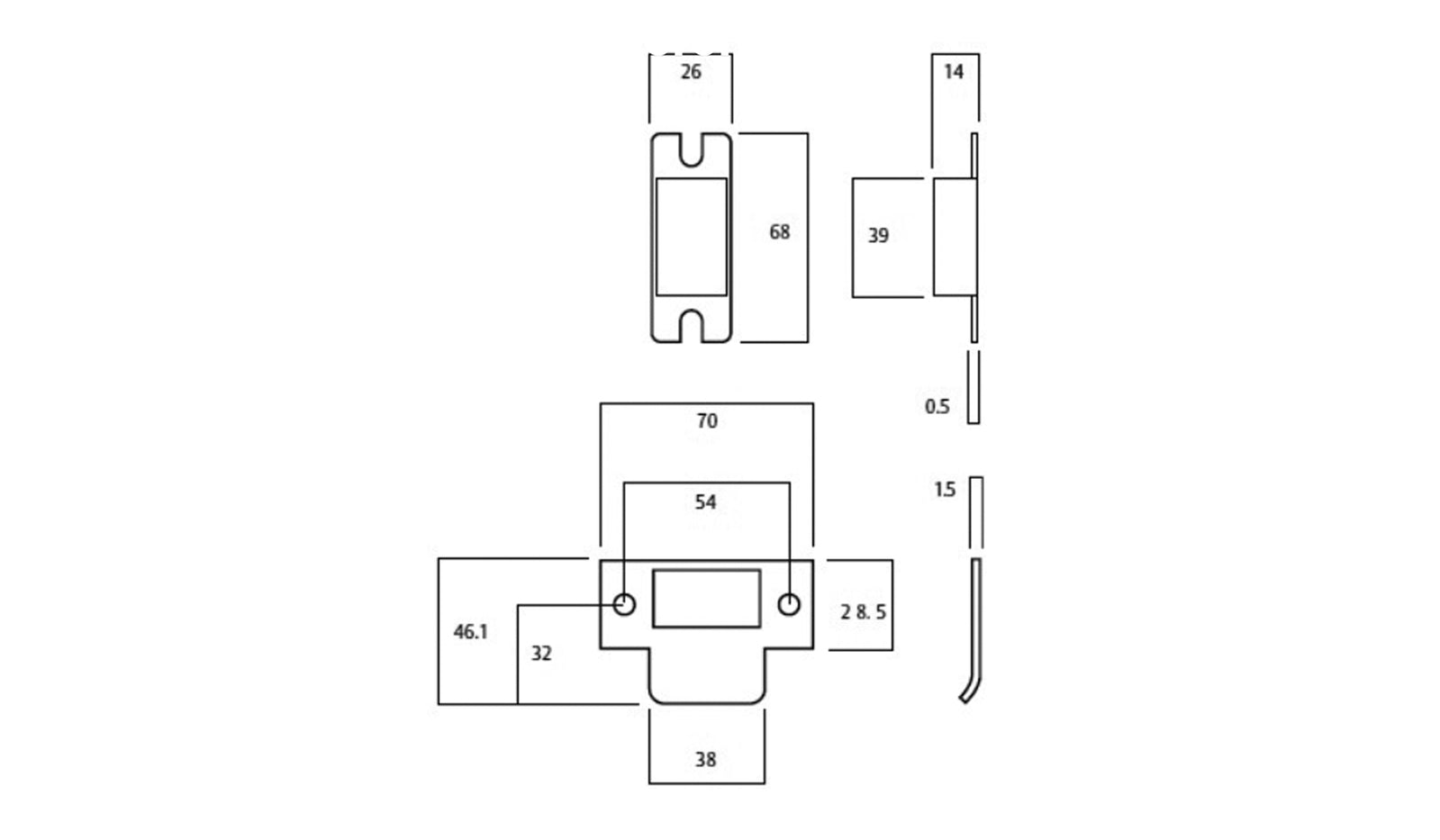 Lockwood Passage Latch Primary Lock 60mm Backset Stainless Steel 3774SS ...