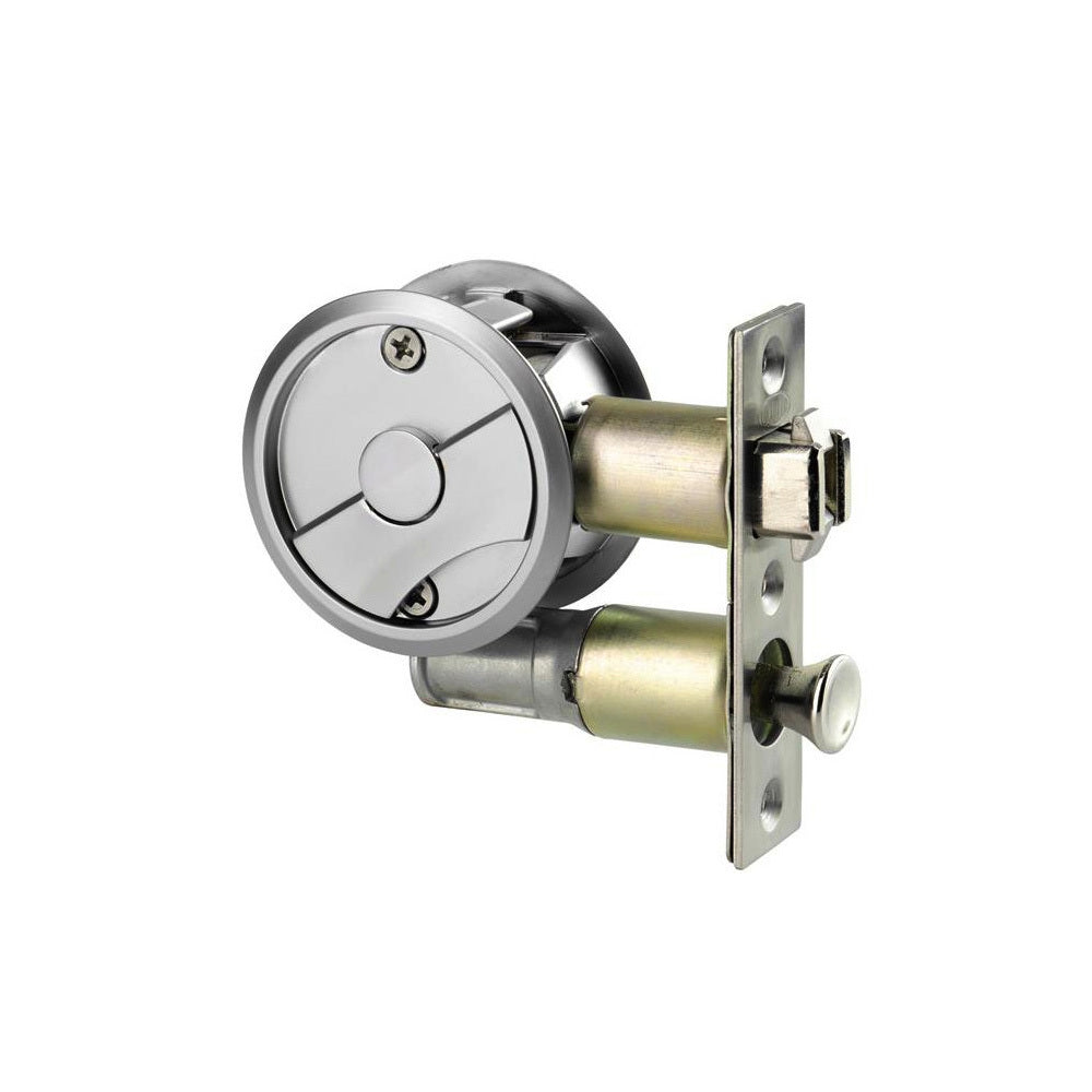 Lockwood Cavity Sliding Door Passage Latch Set Satin Chrome Pearl ...