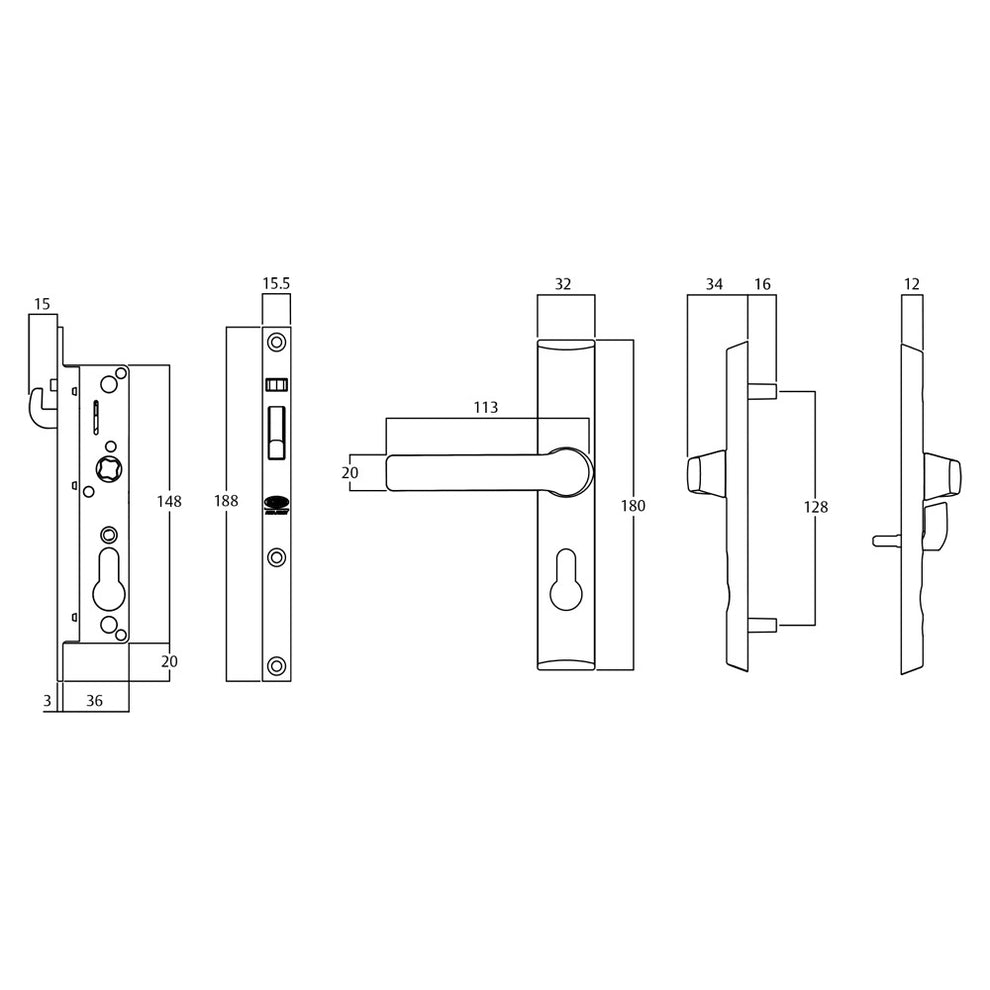 Lockwood Security Screen Door Lock Black No Cylinder 8654BLK | Keeler ...