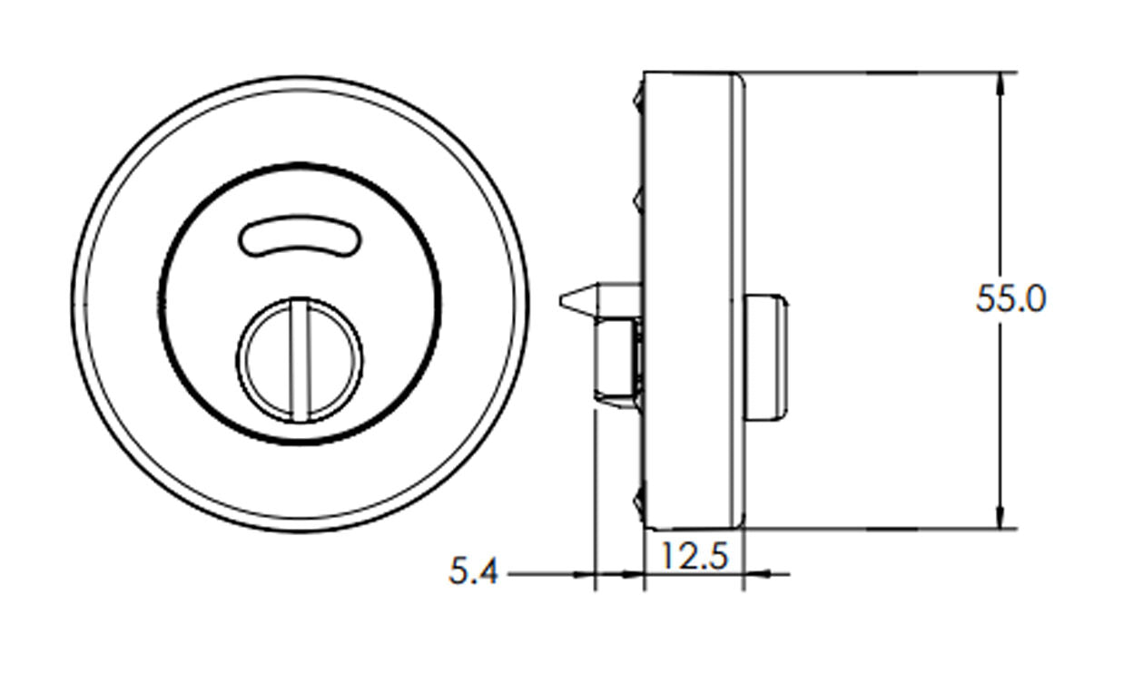 Lockwood Velocity Round Emergency Indicating Turn Snib | Keeler Hardware