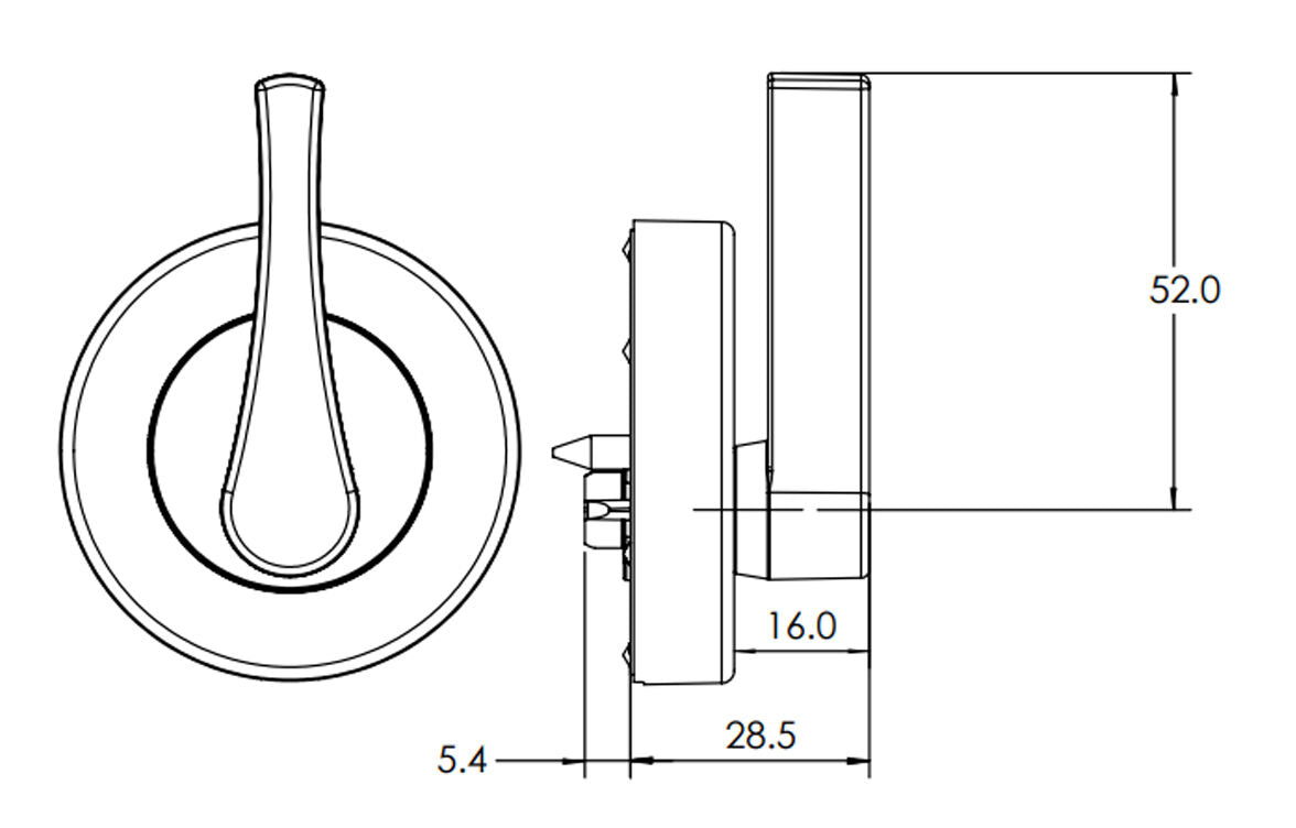 Lockwood Velocity Round Disabled Accessible Turn Snib 55mm | Keeler ...