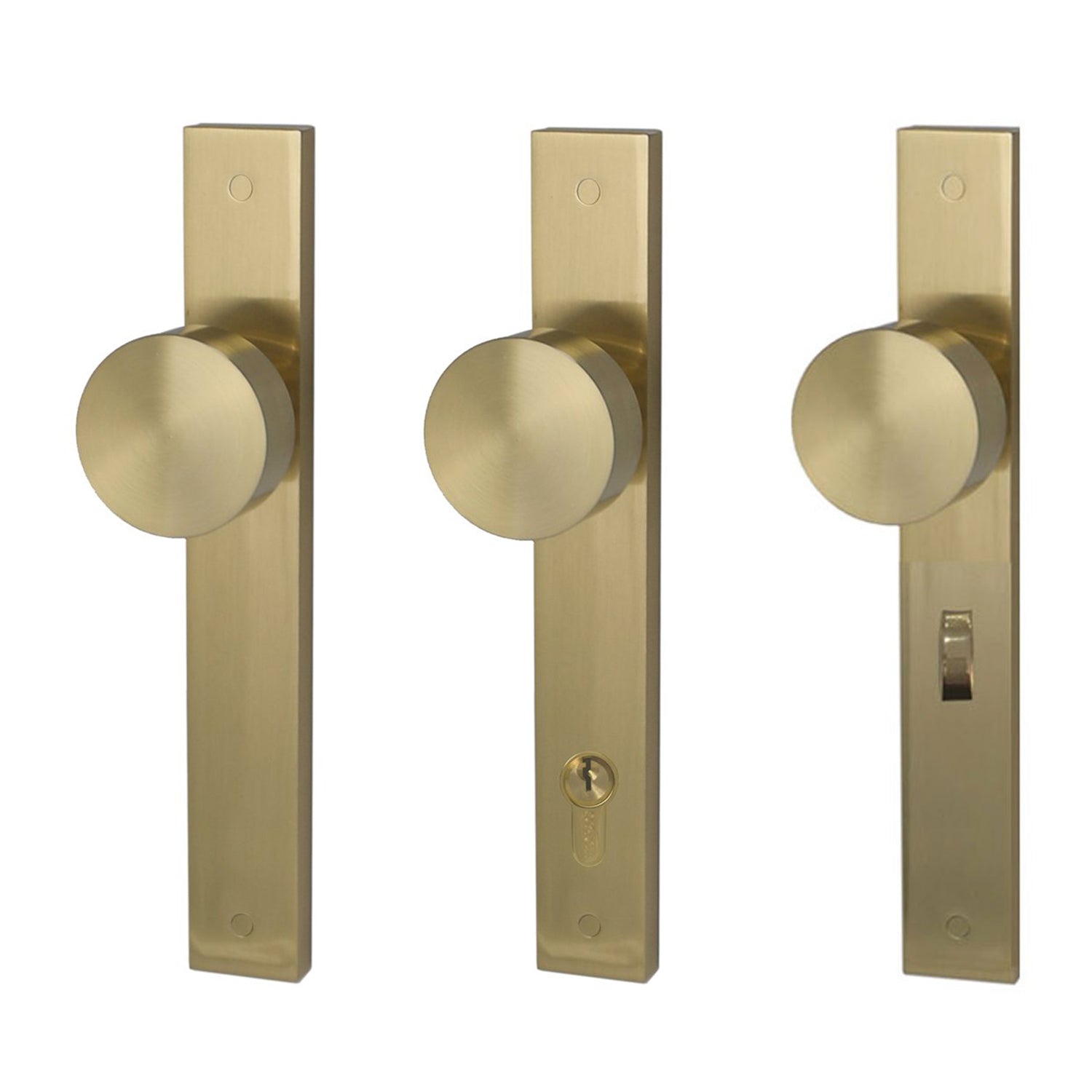 Builders Choice Long Plate Flat Face Knob 225mm Satin Brass - Availabl ...