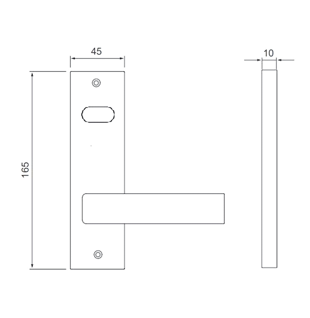 Dormakaba Door Handle Lever On Square End Plate No Cylinder Visible Fix ...