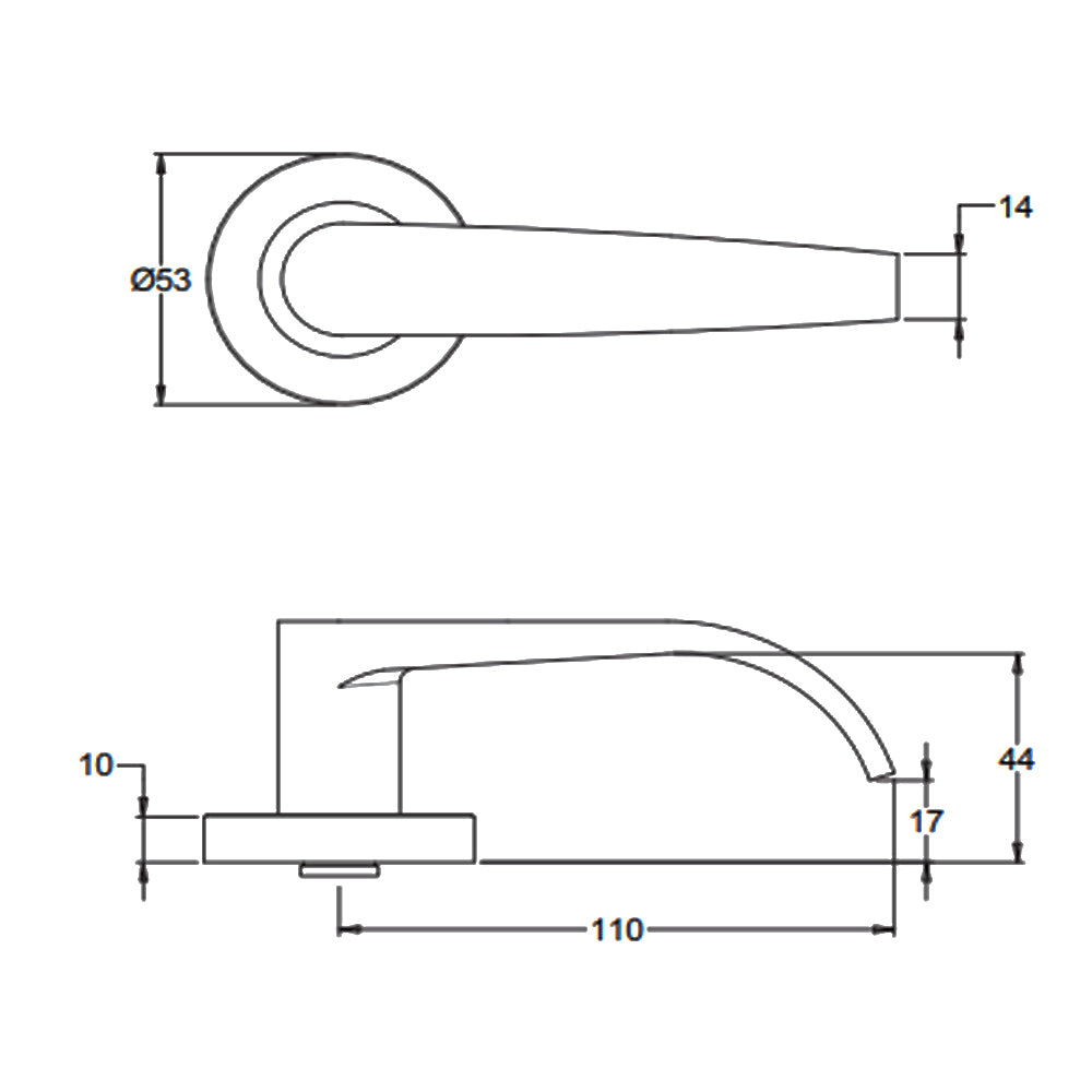Dormakaba 8300/26 Vision Passage Door Handle on Round Rose | Keeler ...