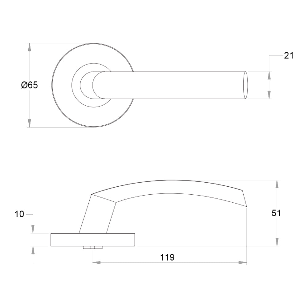 Dormakaba 8600/28 Vision Round Rose Door Handle Leverset | Keeler Hardware