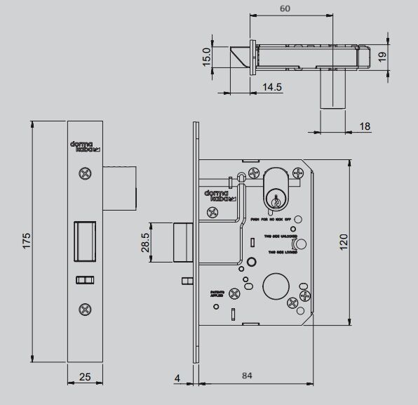 Dormakaba Primary Mortice Door Lock 60mm Fire Rated Black MS2602 ...