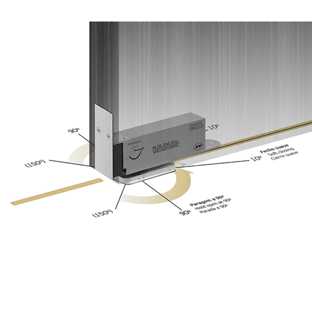 JNF Hydraulic Pivot Set For Wooden Doors Stainless Steel IN.05.204 ...