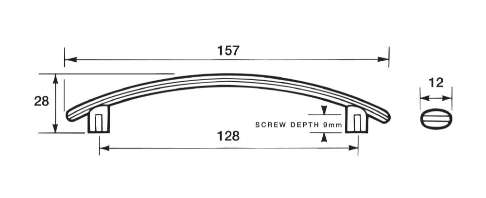 Kethy B282 Series Cabinet Pull Handle 128mm - Available in Various ...