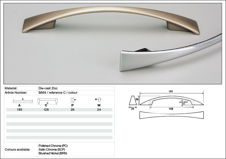 Kethy Cabinet Handle B864 B Series Bowtie Die-cast Zinc | Keeler Hardware