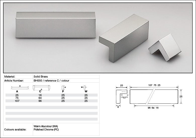 Kethy Cabinet Handle BH550 BH Series Hook Solid Brass | SCL – Keeler Hardware