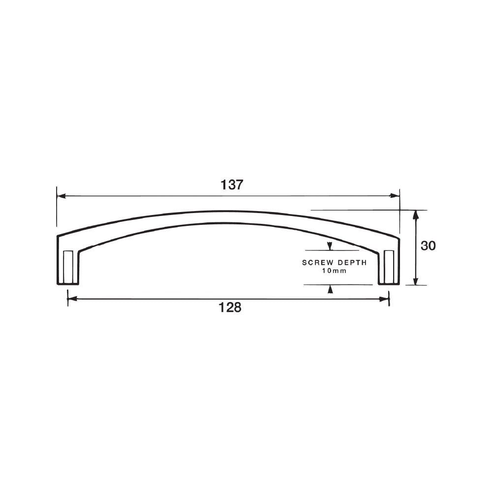 Kethy Arched Cabinet Handle D380 - Available in Satin Chrome and ...
