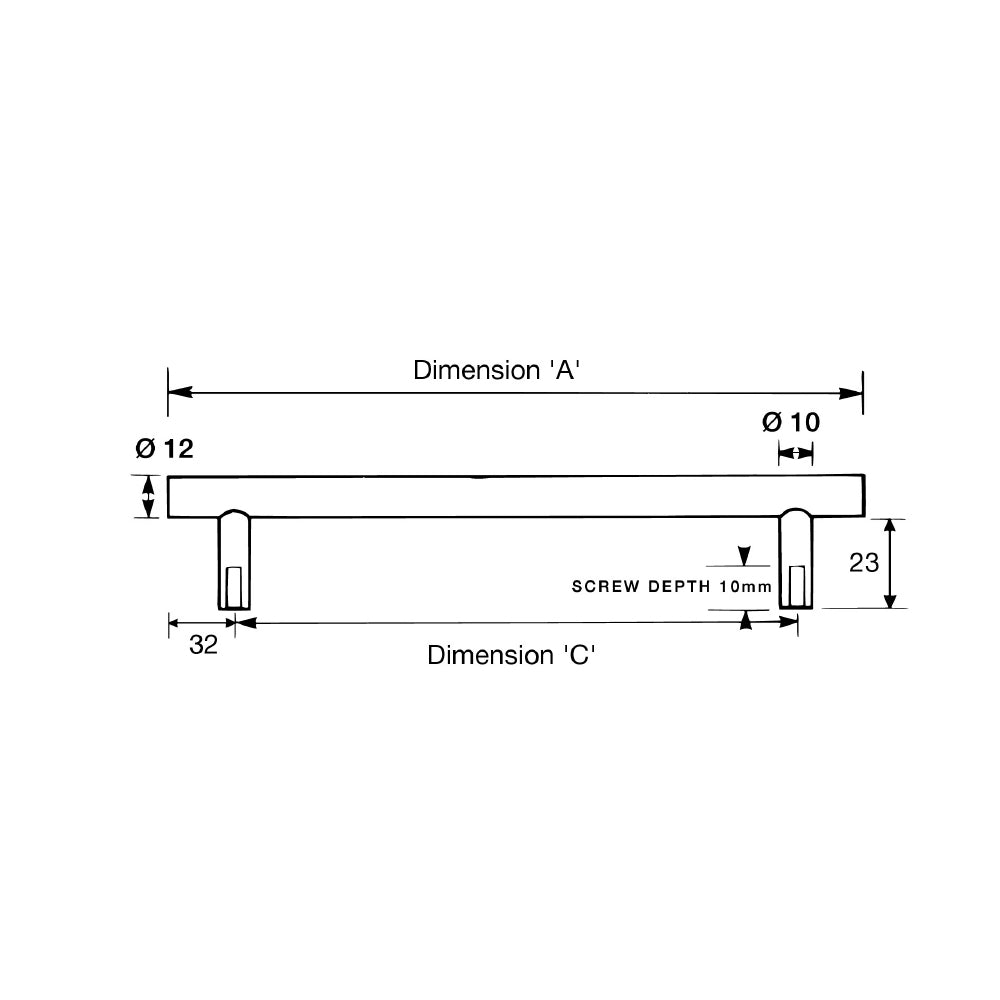 Kethy Arlon Cabinet Pull Handle S201 - Available in Various Sizes ...