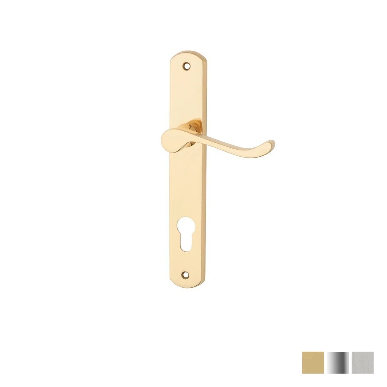 KR Lucas Pavtom Door Lever Handle on Scroll Lever Slim Plate Euro 85mm ...