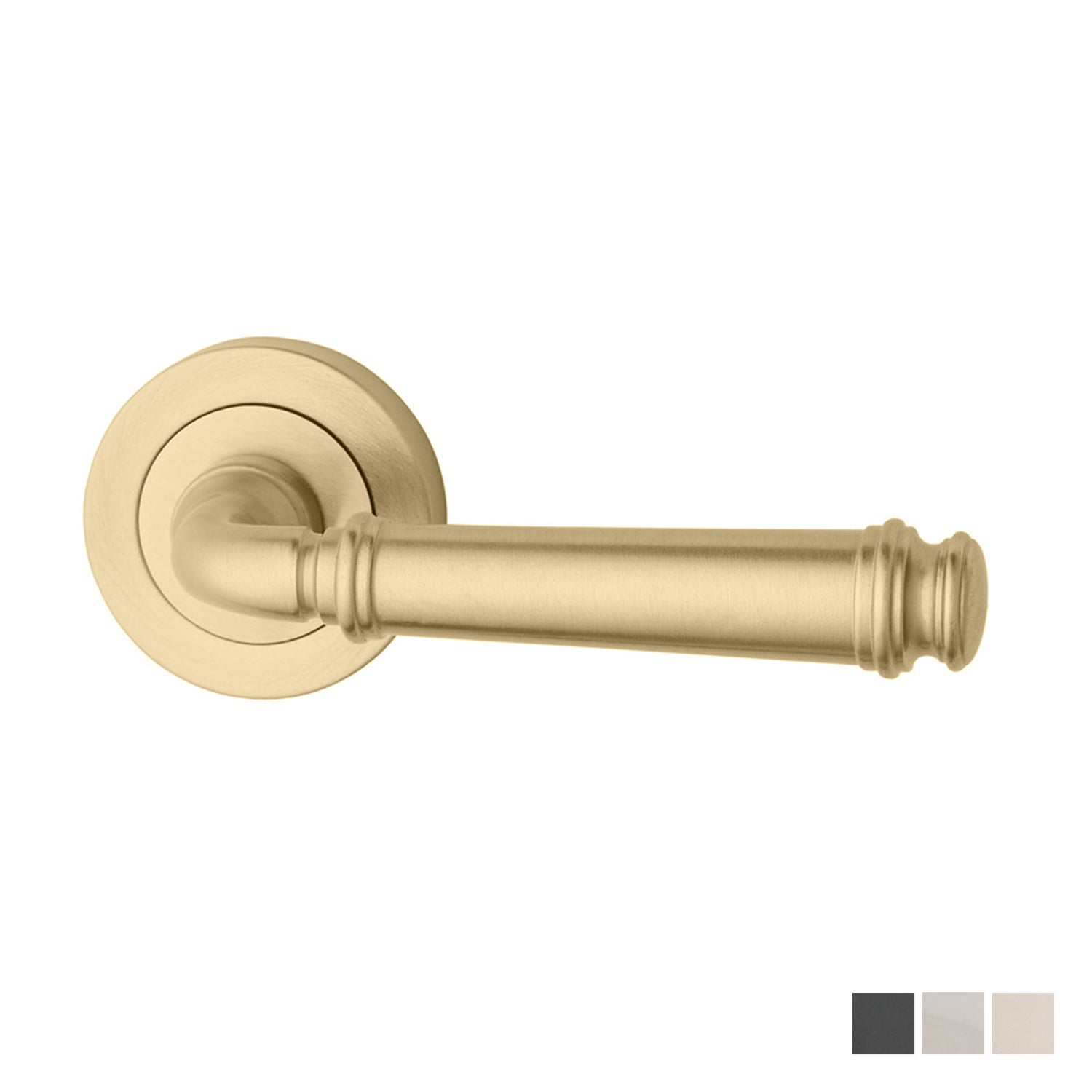 KR Lucas Pavtom Apollo Door Lever Handle on Round Rose Concealed Fix ...