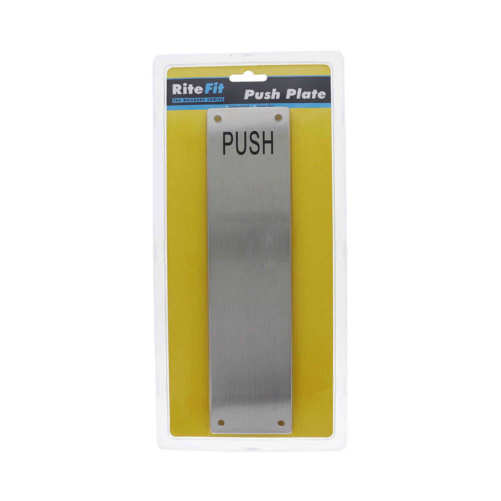 RiteFit Push Plate Engraved 300x75mm Display Pack PP1ESS | Keeler Hardware