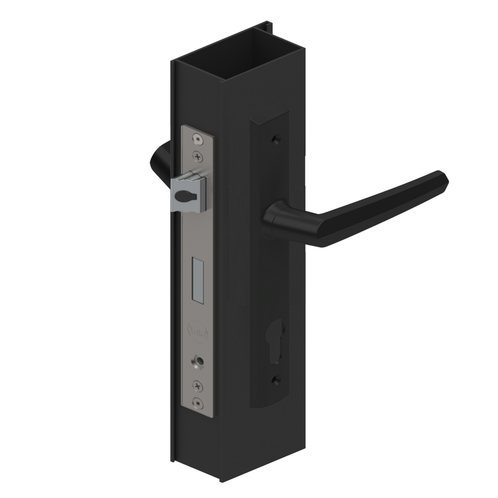 Lockwood Door Lock Pack Induro Mortice Palladium Aria Levers Black w ...