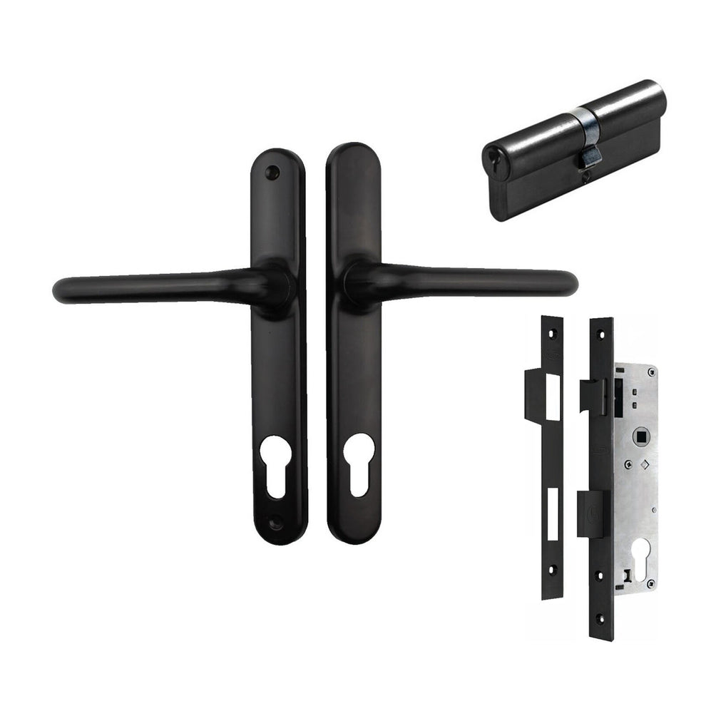 Interlock Door Lock Pack with Mortice Lock Verona Lever Black with Euro ...