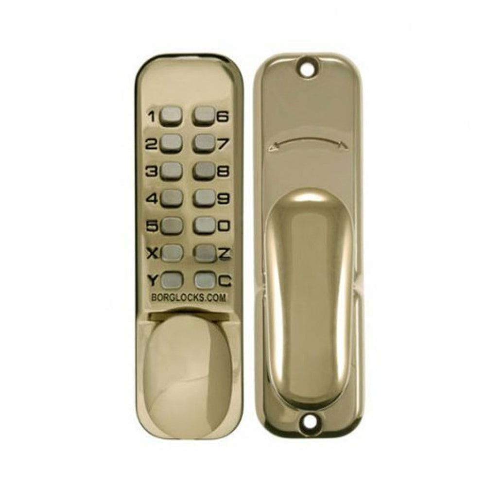 Borg Digital Door Lock Backset Knob Keyless Entry 60mm Polished Brass BL2000PB | Keeler Hardware