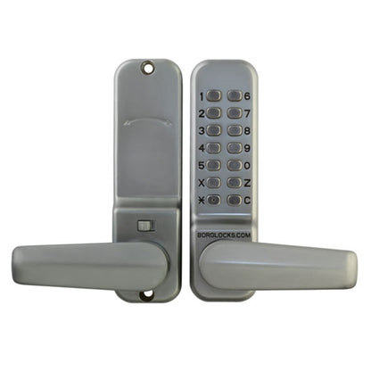 Borg Digital Door Lever Lock with Easy Code Procedure 60mm Satin Chrome ...