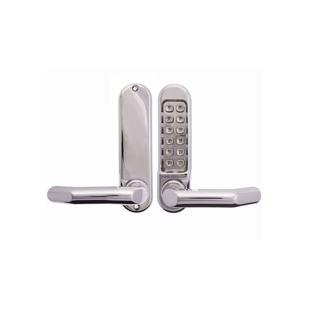 Borg Digital Door Lock Keyless Entry External Grade Polished Chrome ...