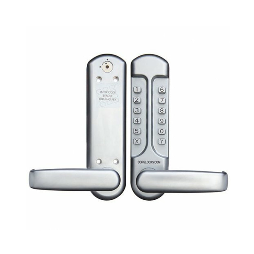 Borg Digital Door Lock Easicode Medium Duty Lever Satin Chrome BL7001SC ...