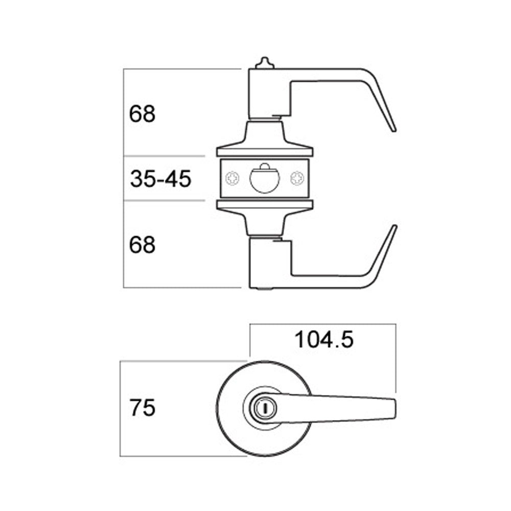 Brava Metro Privacy Lever Set 60-70mm Backset Polished Stainless Steel ...