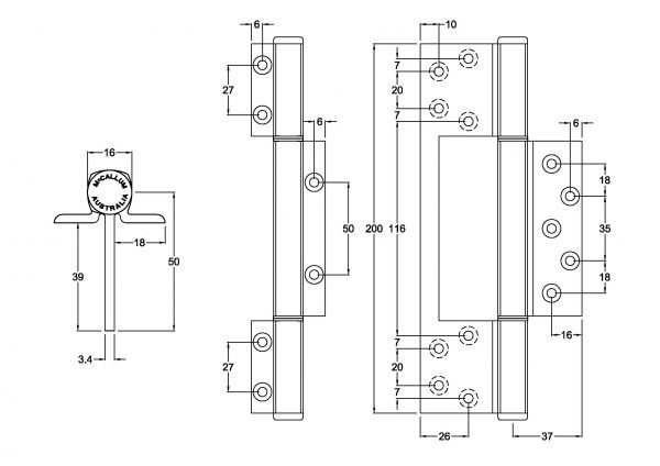 10 Pack McCallum Heavy Duty Aluminum Interfold Hinge A134 A104-200 ...