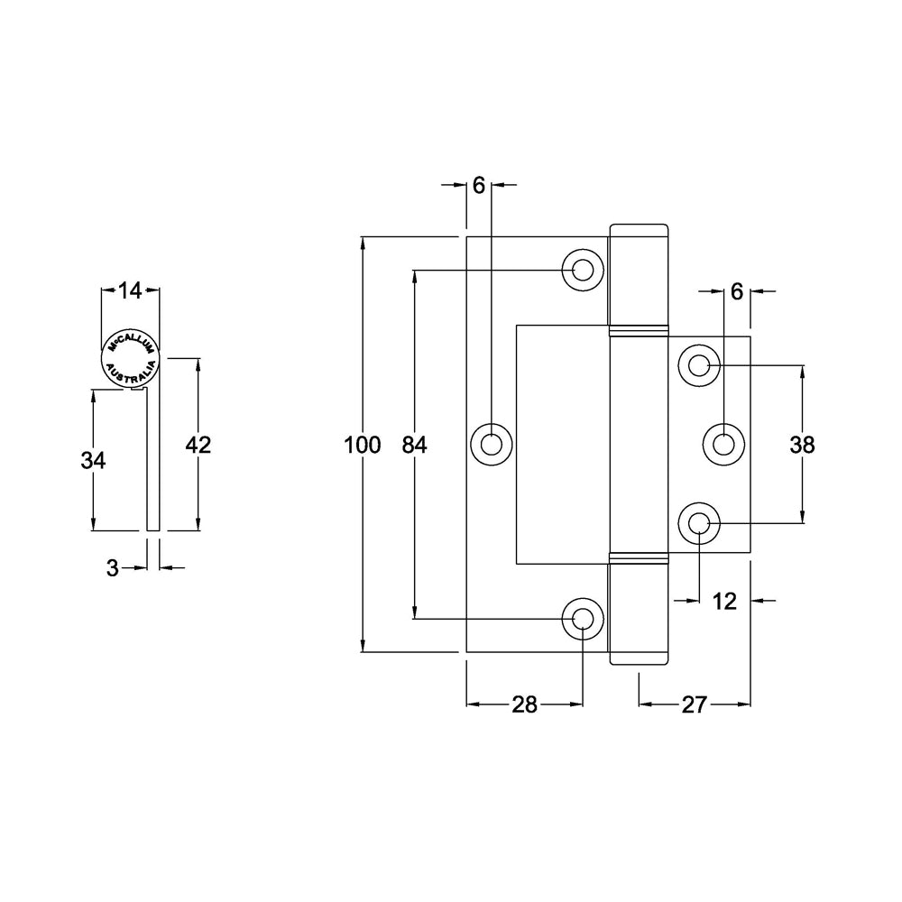 McCallum Aluminum Medium Duty Interfold Hinge Offset Round Knuckle ...