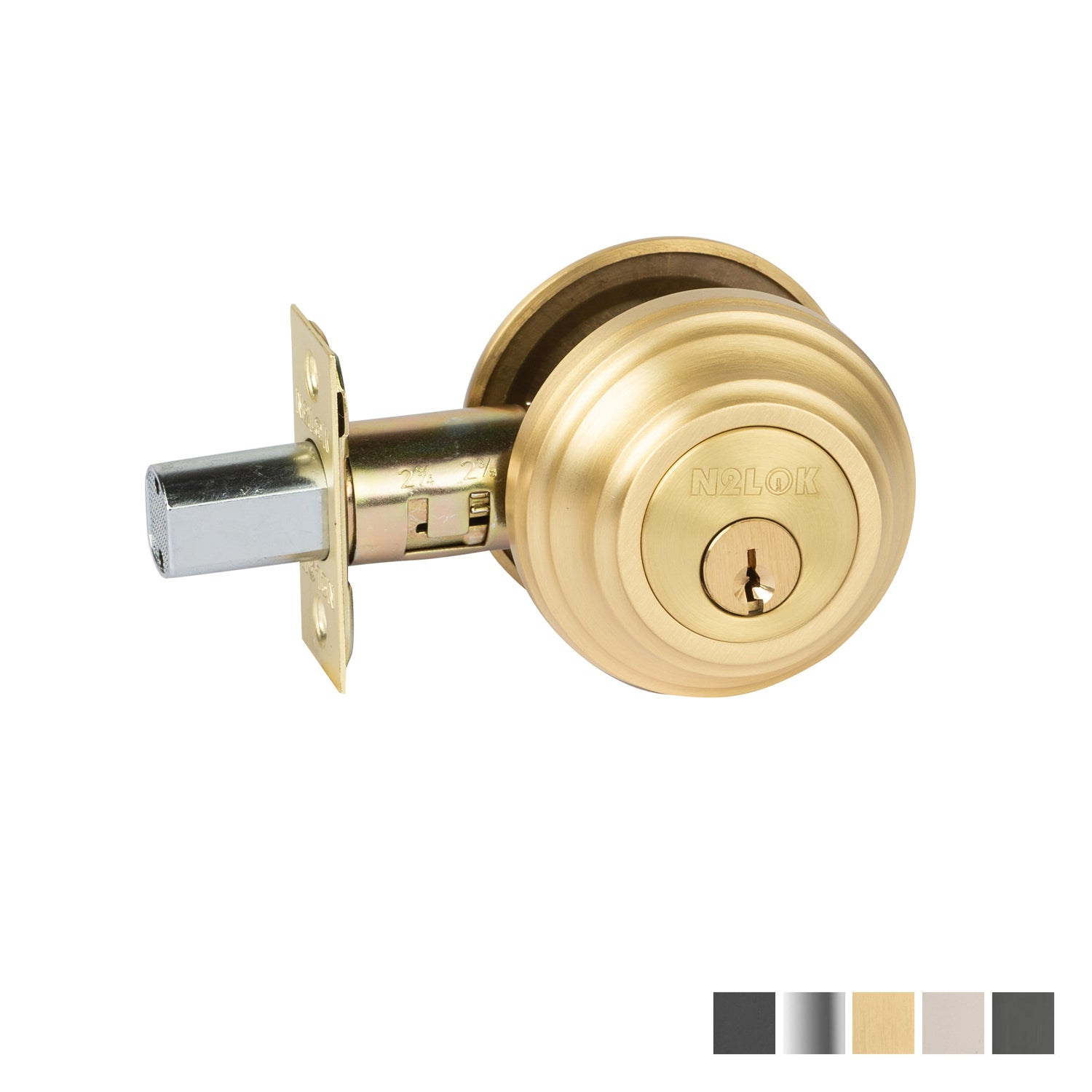 N2lok Forged Brass Deadbolt Round Single Cylinder - Available in ...