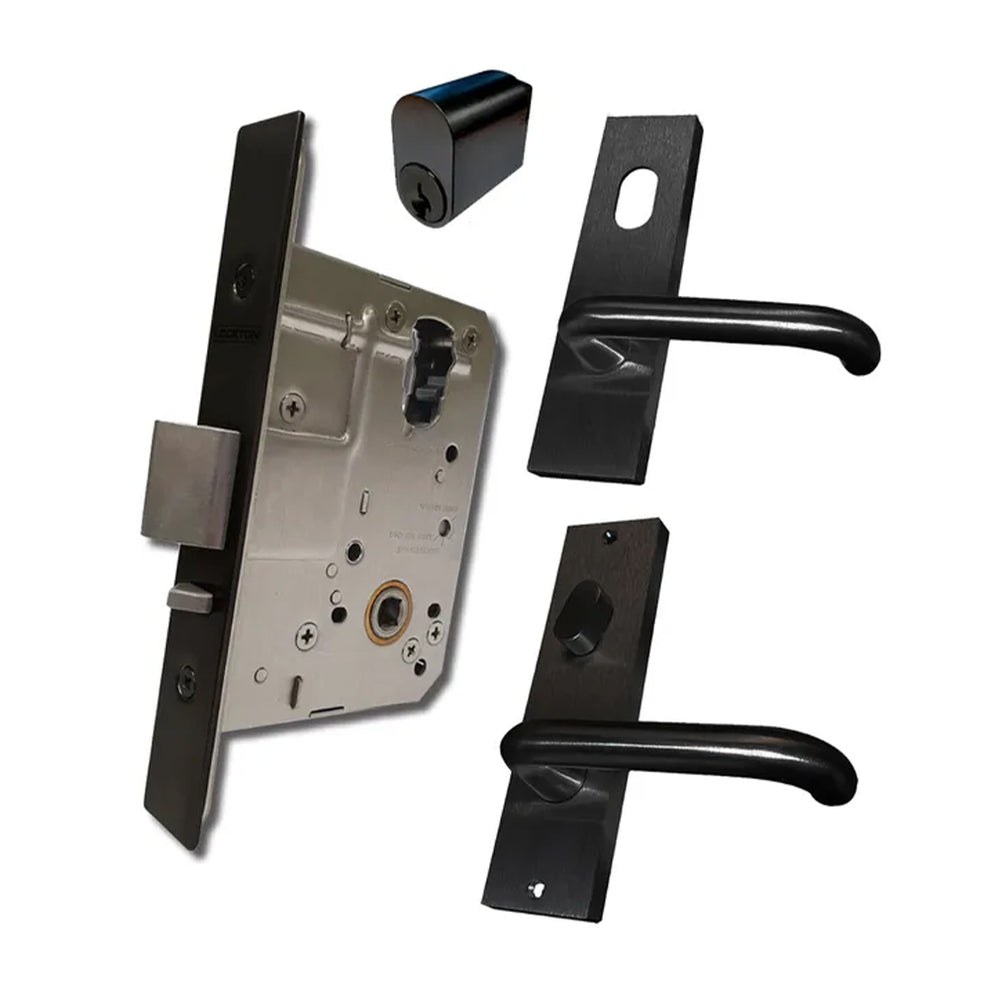 Lockton Entrance Mortice Lock Kit 60mm Matt Black ML60-KIT1-BLK-KD ...
