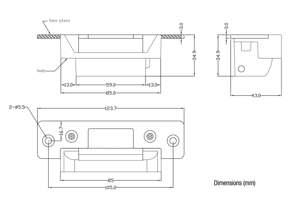 LOX ES10 Electric Strike Non-Monitored 12/24V DC Weather Resist IP56 ...