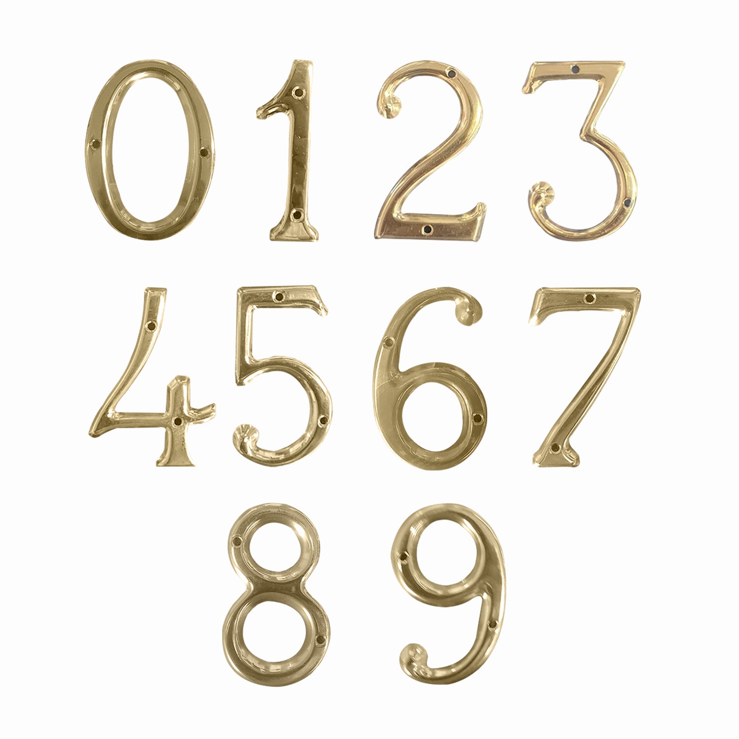 Austyle Classic Numerals House Number 0-9 PVD Polished Brass 75mm ...