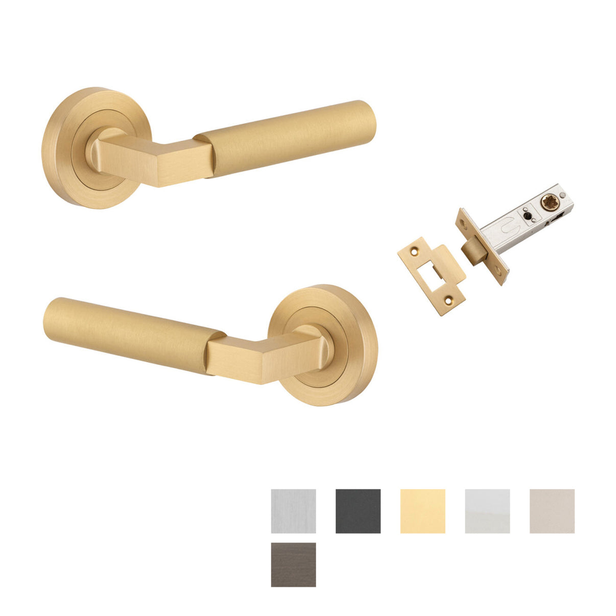 Iver Berlin Door Lever Handle on Round Rose Passage Kit | Keeler Hardware