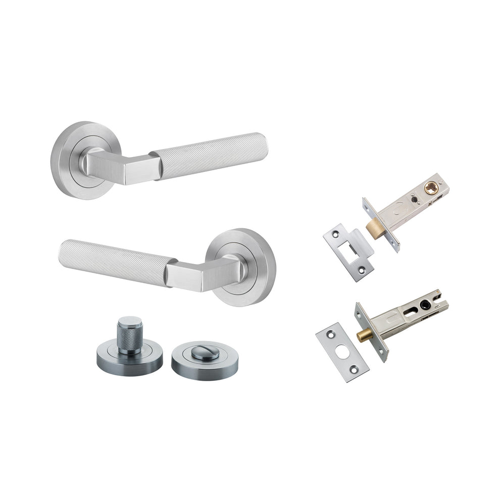 Iver Brunswick Door Lever Handle on Round Rose Privacy Kit | Keeler ...