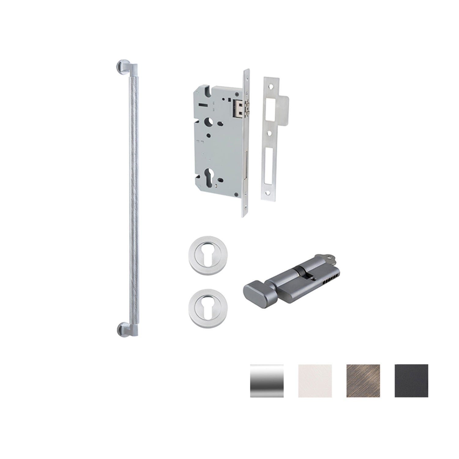Iver Brunswick Door Pull Handle Entrance Kit Key/Thumb 600mm | Keeler ...