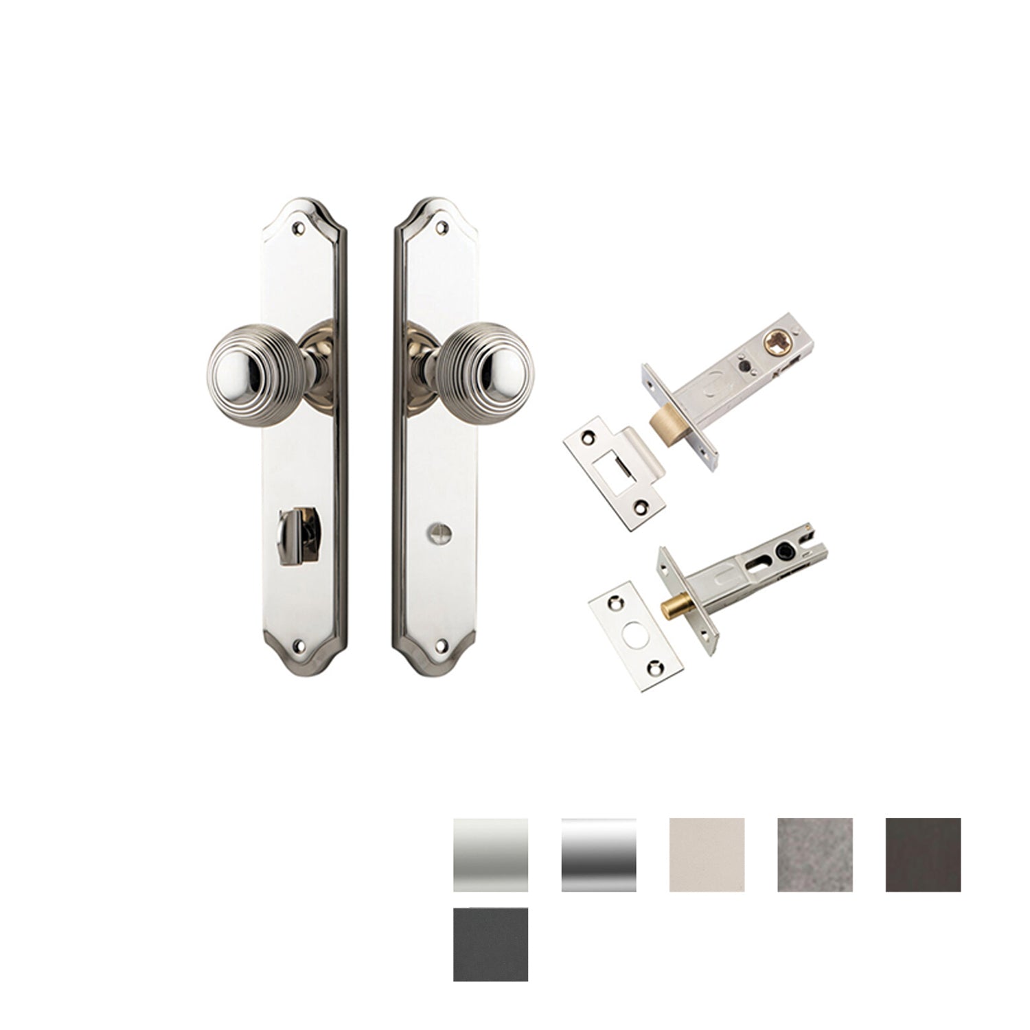 Iver Guildford Door Knob on Shouldered Backplate Privacy Kit with Turn ...