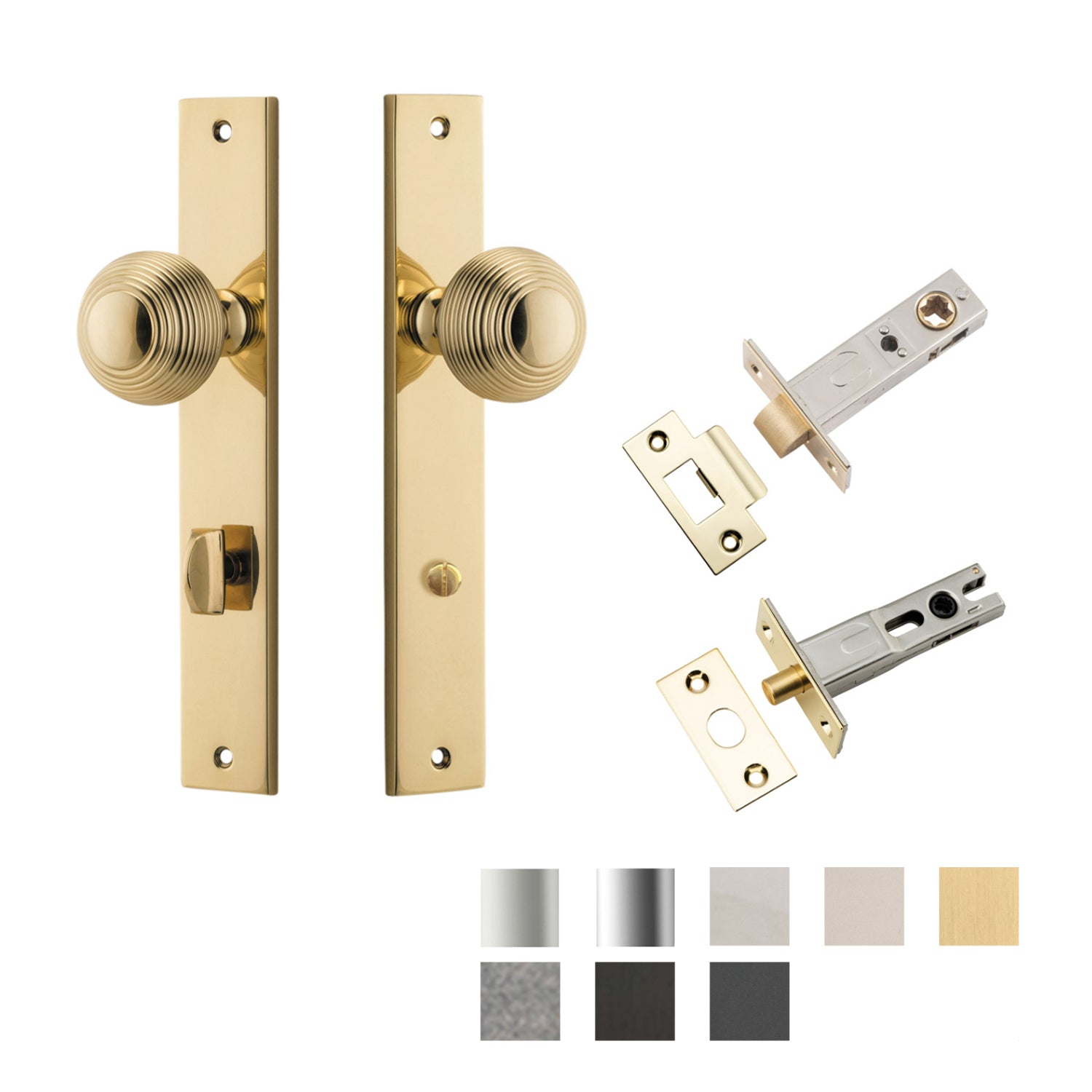Iver Guildford Door Knob on Rectangular Backplate Privacy Kit with Turn ...
