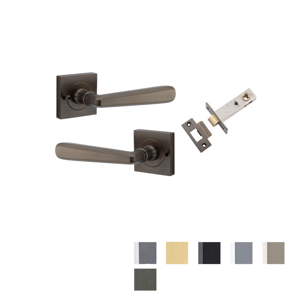 Iver Compenhagen Door Lever Square Rose Inbuilt Privacy | Keeler Hardware