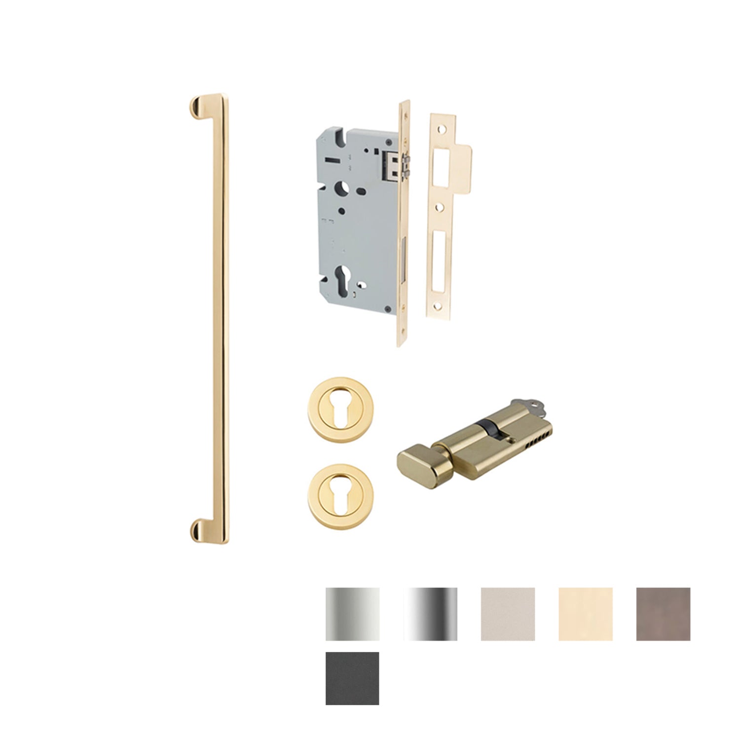 Iver Baltimore Door Pull Handle Entrance Kit Key/Thumb 600mm | Keeler ...