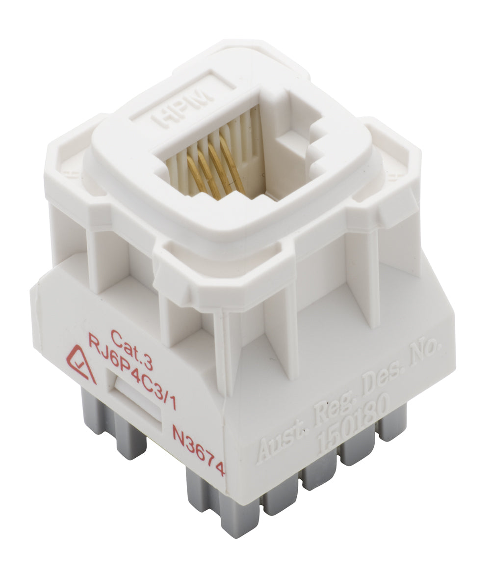 Tradco 5447WH Phone Socket White |Free Shipping | SCL Locks Keeler Hardware
