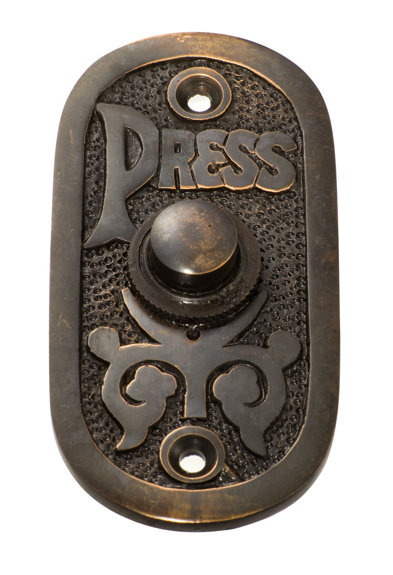 Tradco 5511AC Bell Push Antique Copper 40x80mm | Keeler Hardware
