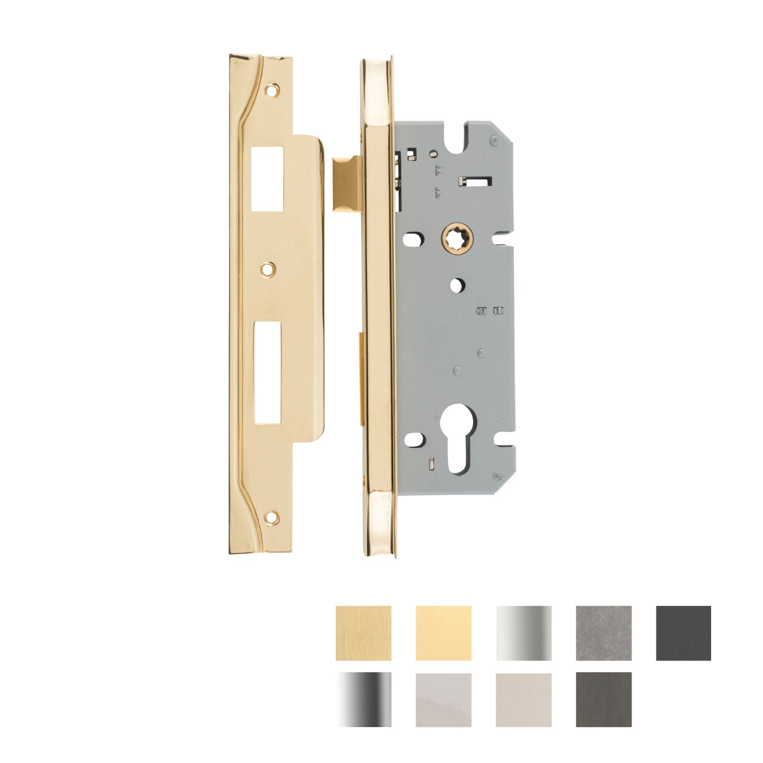 Iver 85mm Rebated Euro Mortice Lock - Available in Various Finishes and ...