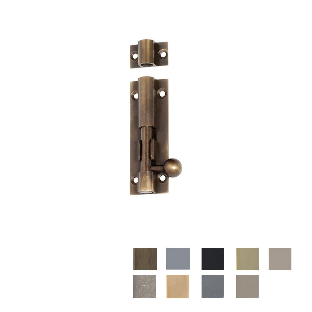 Tradco Door Barrel Bolt Rumbled Nickel | Free Shipping | Keeler Hardware