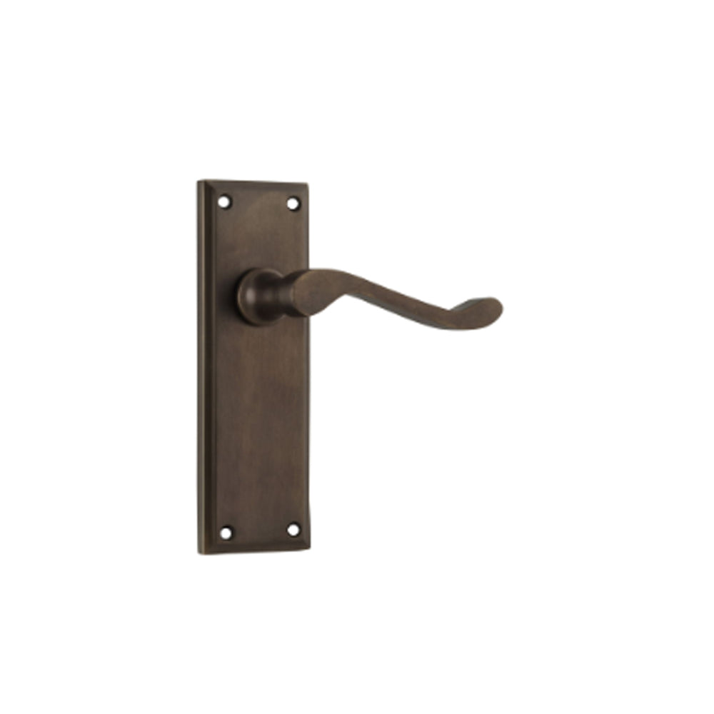 Tradco Camden Lever Door Handle on Rectangular Backplate Antique Brass ...