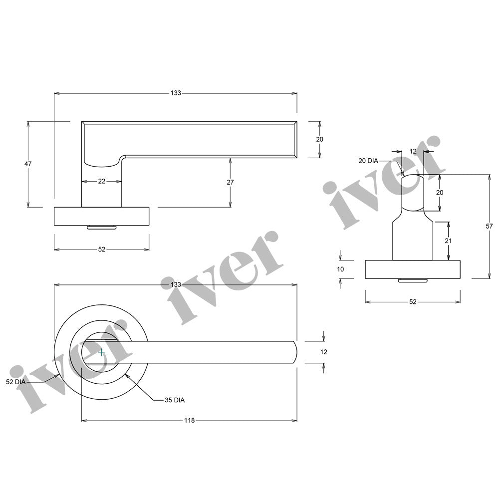 Iver Baltimore Door Lever Handle on Round Rose | Keeler Hardware
